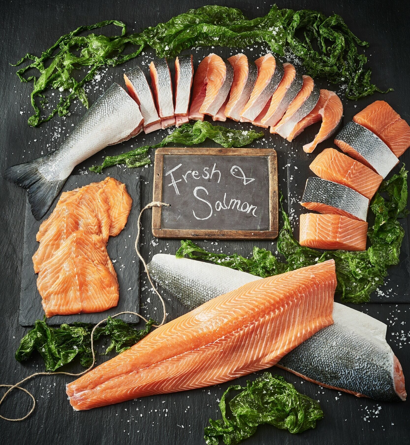Fresh Scottish Salmon 2 x 150g darnes (skin on, boneless) Serves 2 ...